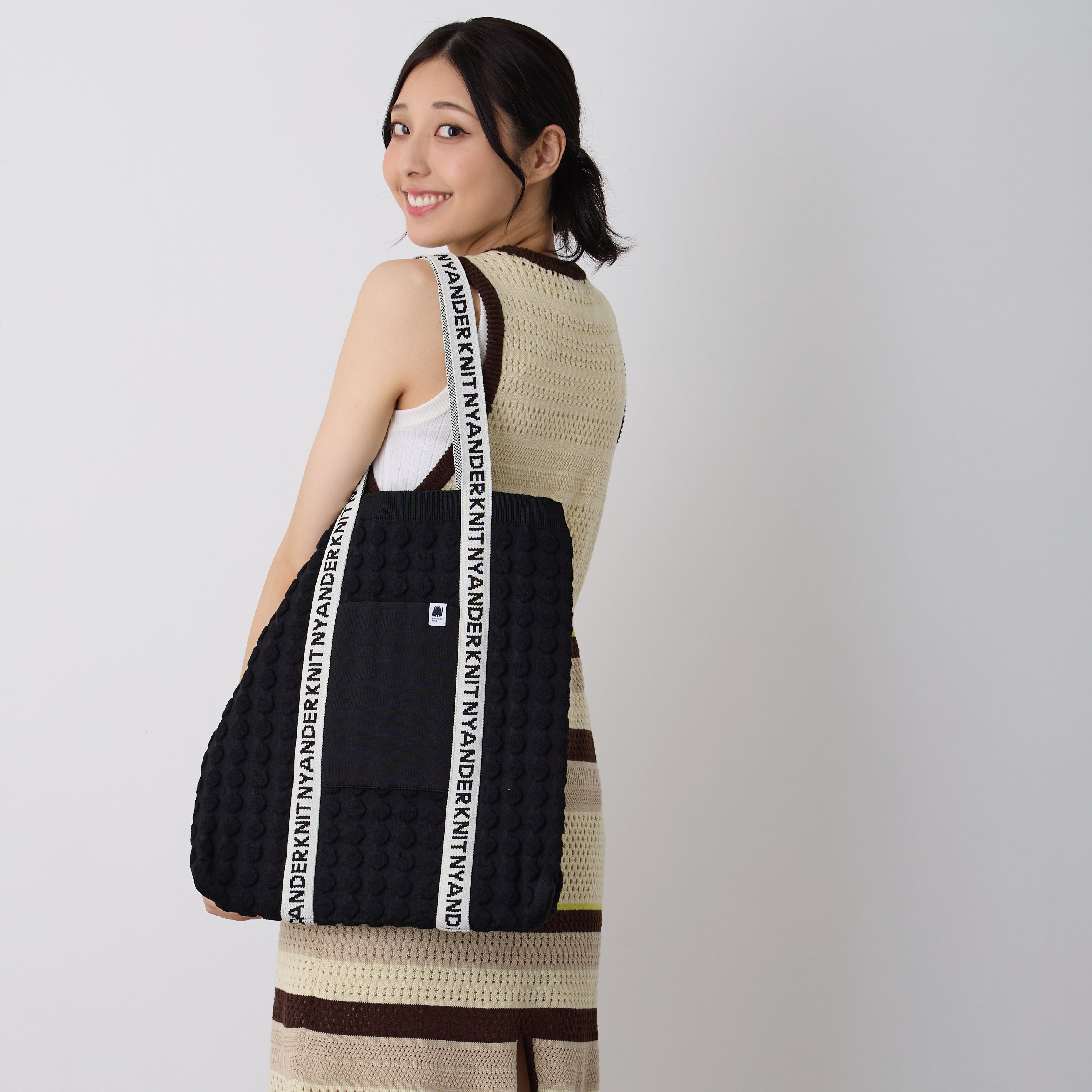 NYG003【NYANDER KNIT/ニャンダーニット】hidden cat tote バッグ 【公式】Hanazawa Knit Des ...