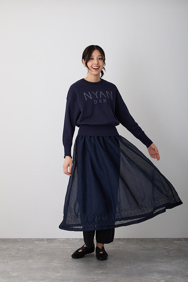 NYW011【NYANDER KNIT/ニャンダーニット】sheer rame skirt シアースカート 【公式】Hanazawa Kni ...