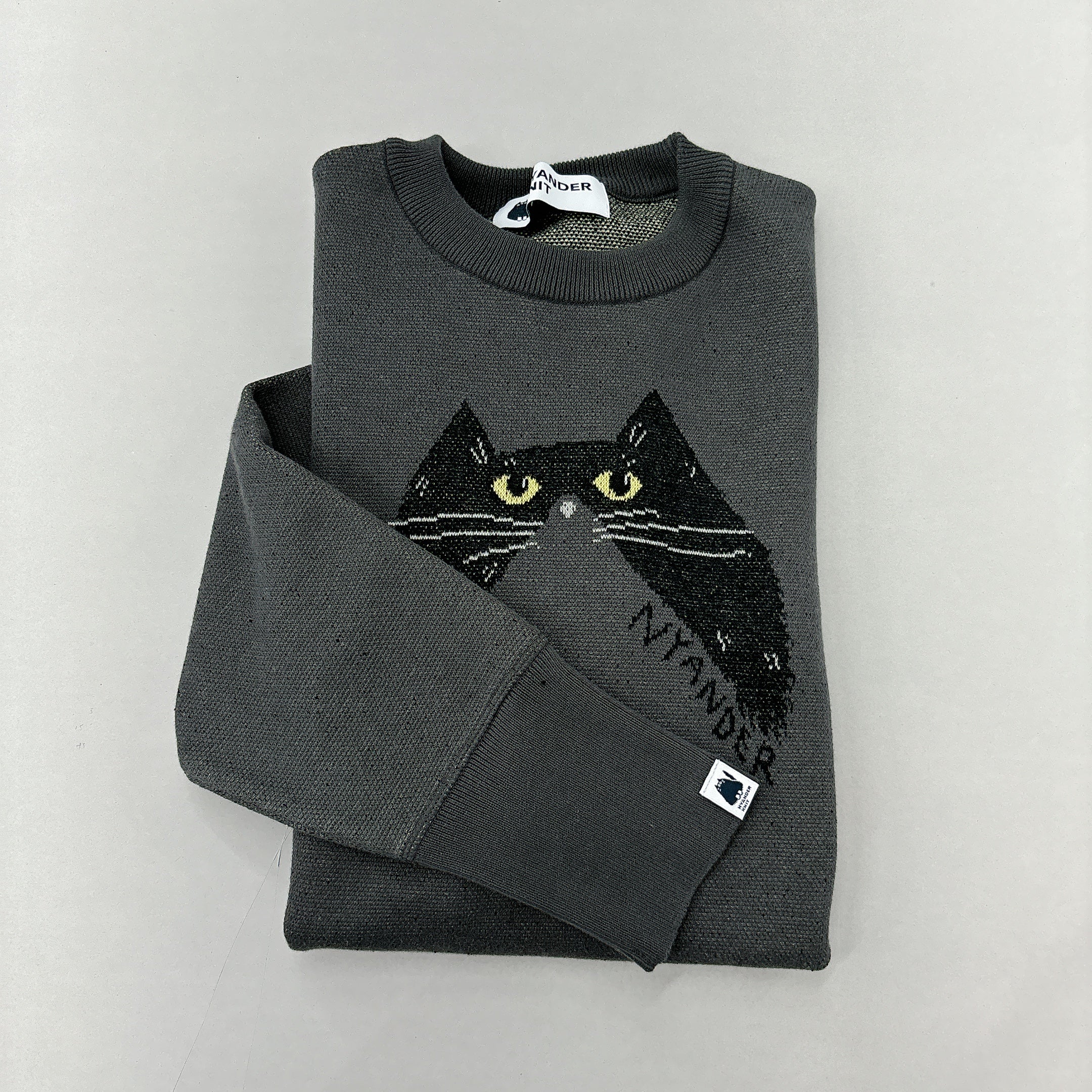 NYW004【NYANDER KNIT/ニャンダーニット】 CATS EYE PO ニットトレーナー【公式】Hanazawa Knit De ...